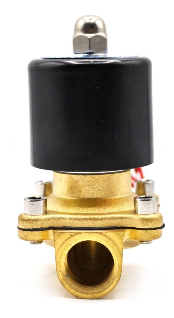 Válvula solenoide normalmente cerrada, cuerpo de latón, conexión a proceso de 1/2" NPT, 220 V ...